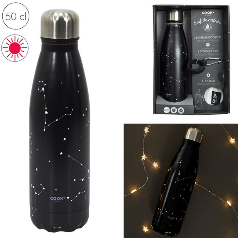 Coffret gourde en inox constellation 50cl