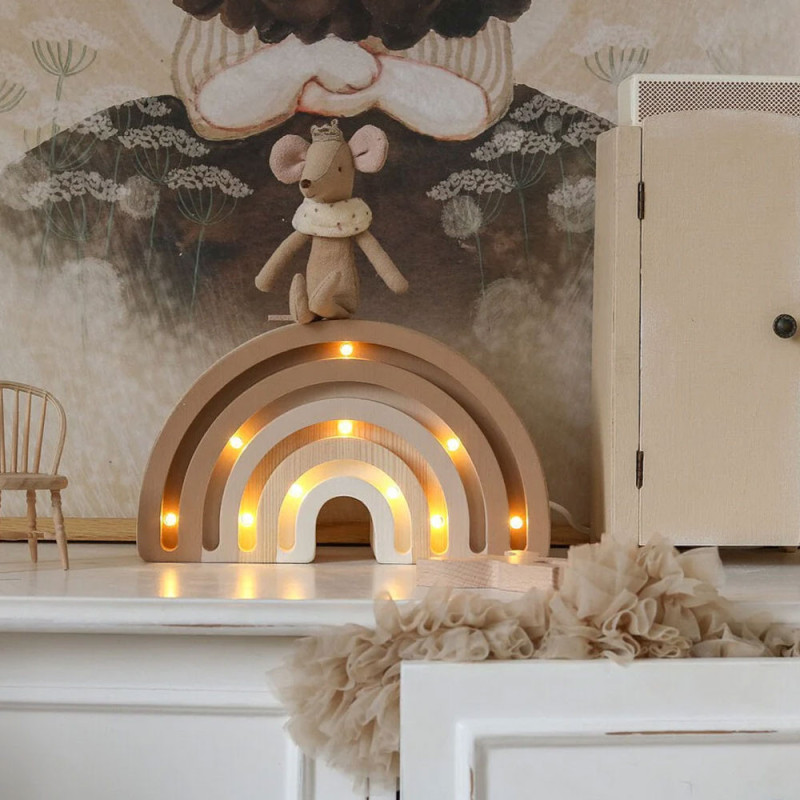 Lampe veilleuse en bois - Arc-en-ciel Cappuccino - Little Lights